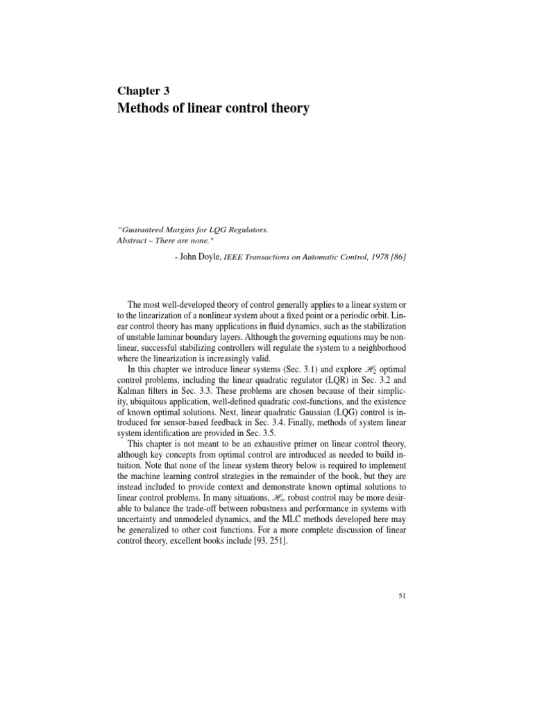 Methods of Linear Control Theory | Download Free PDF | Kalman Filter ...