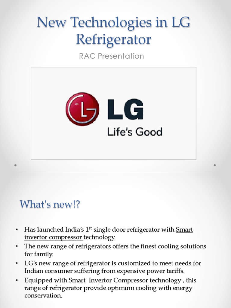 LG PPT | PDF | Refrigerator | Air Conditioning