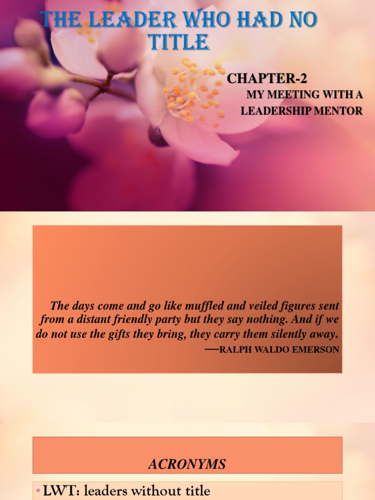 The Leader Who Had No Title: Chapter-2 | PDF | Self-Improvement