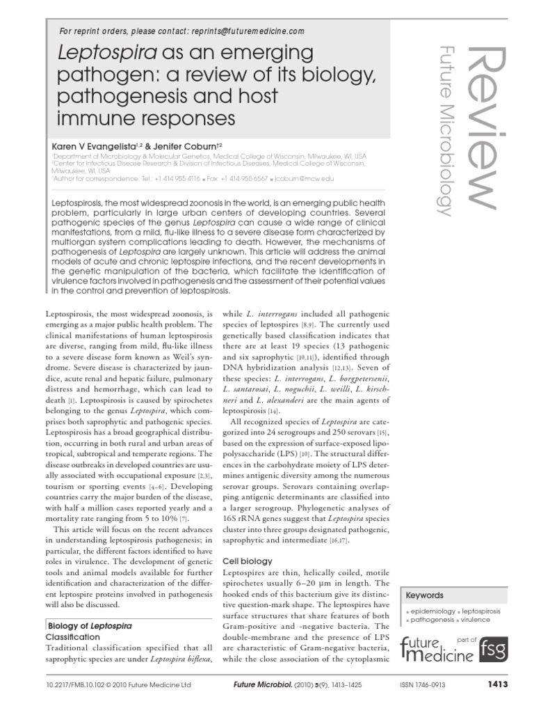 Pathogen: A Review of Its Biology, Pathogenesis and Host Immune ...