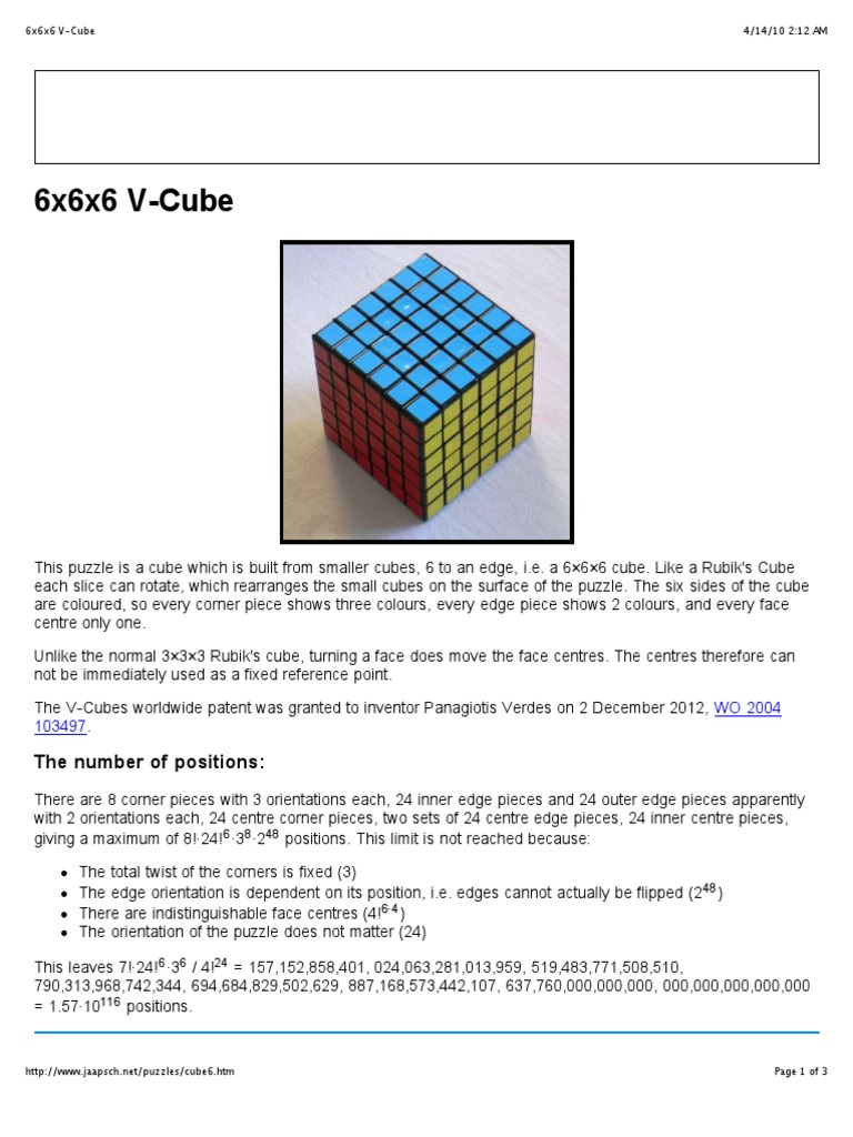 A Comprehensive Guide to Solving the 6x6x6 V-Cube Puzzle Through Edge ...