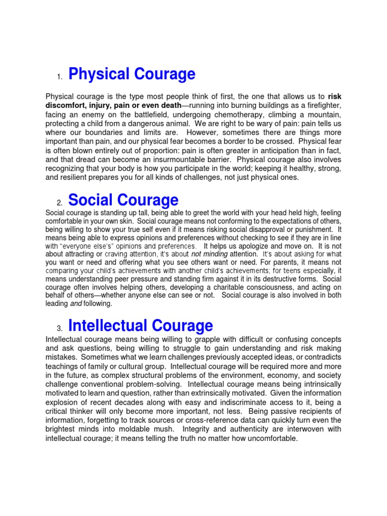 Types of Courage | Download Free PDF | Intellectual | Emotions