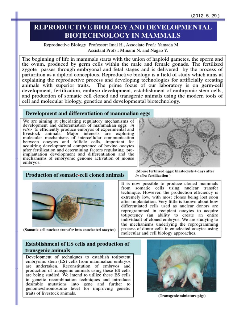 Laboratory of Reproductive Biology | PDF | Fertilisation | Cloning
