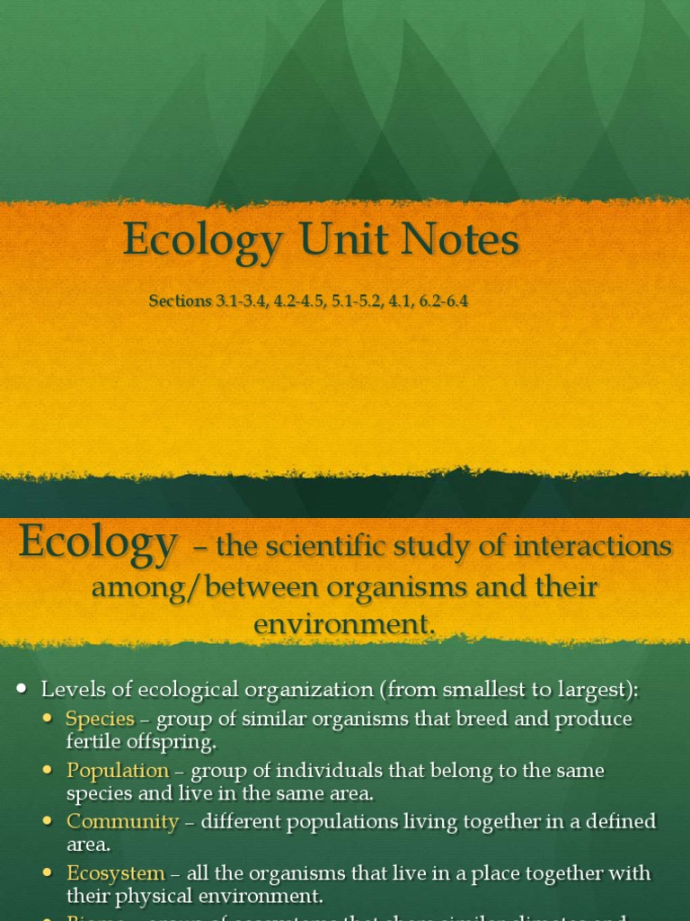 Ecology Notes: Species, Populations, Communities, Ecosystems | PDF ...