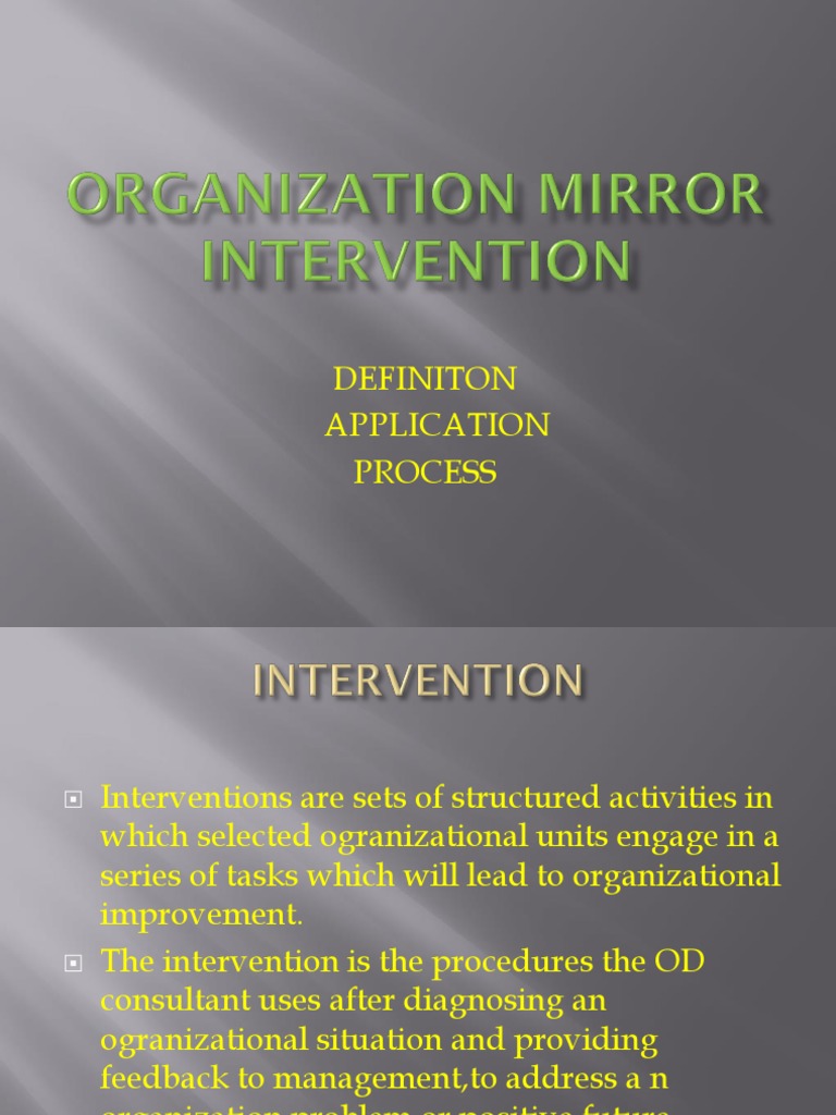 Organizational Mirror Intervention Process | PDF | Career & Growth