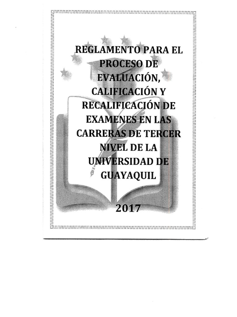 Reglamento para El Proceso de Evaluacion, Calificacion y Recalificacion de Examanes en Las ...