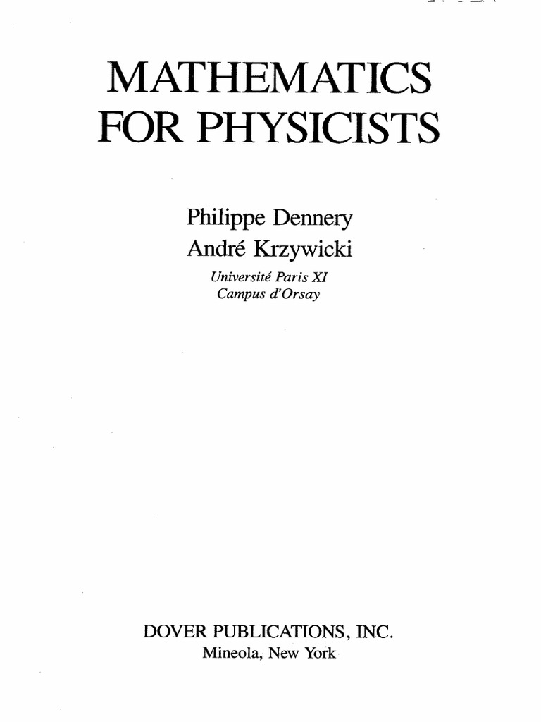 (Dover Books On Mathematics) Philippe Dennery, Andre Krzywicki ...