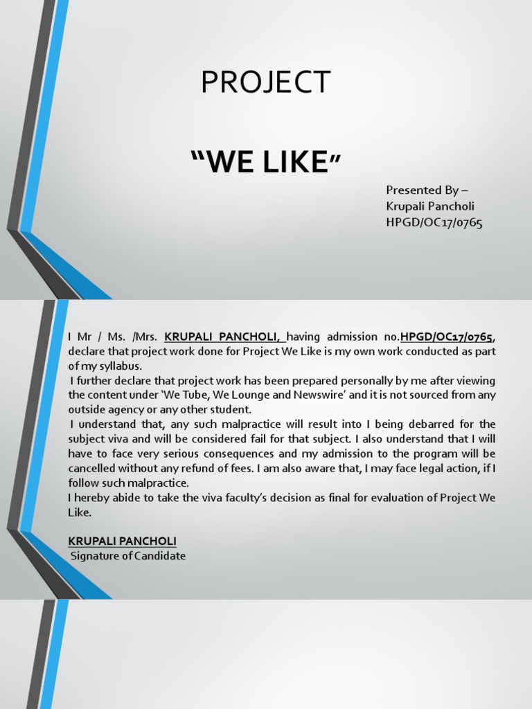 Project: "We Like | PDF | Retail | Communication