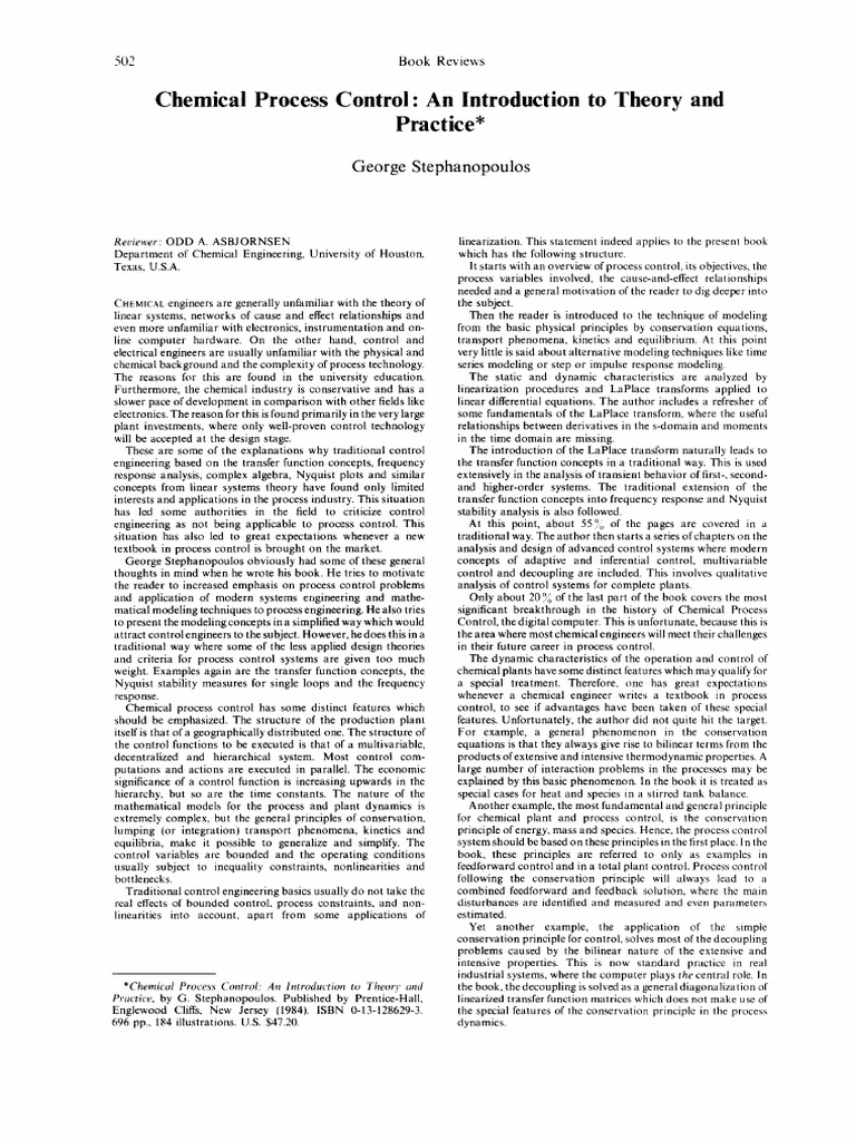 First Page PDF | PDF | Process Control | Control Theory