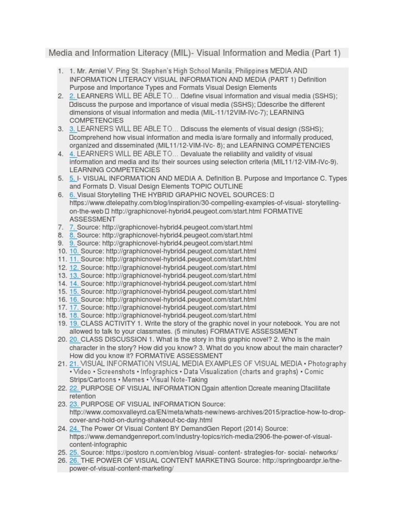 Media and Information Literacy (MIL) - Visual Information and Media ...