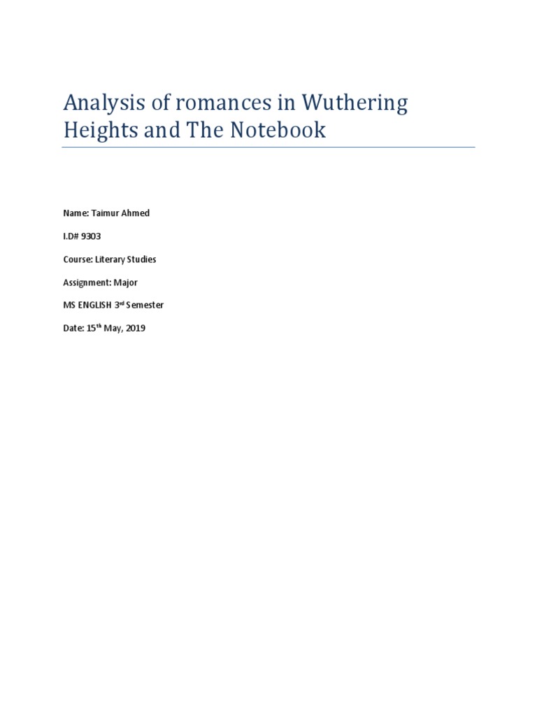 Romance and Obsession in Wuthering Heights | PDF | Heathcliff ...