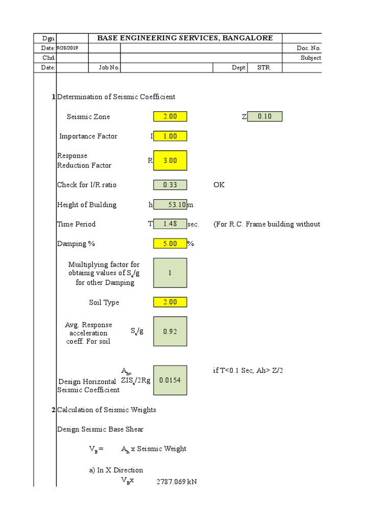 Base Shear Calculations | Download Free PDF | Geophysics | Physics