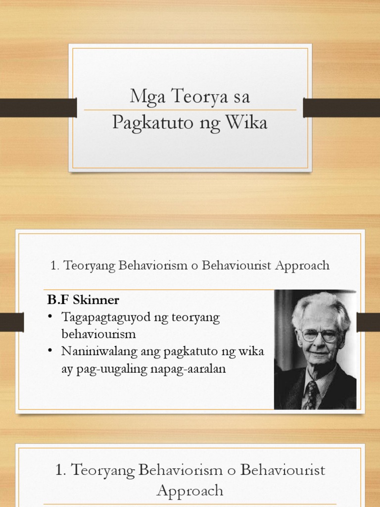 Mga Teorya Sa Pagkatuto NG Wika | PDF