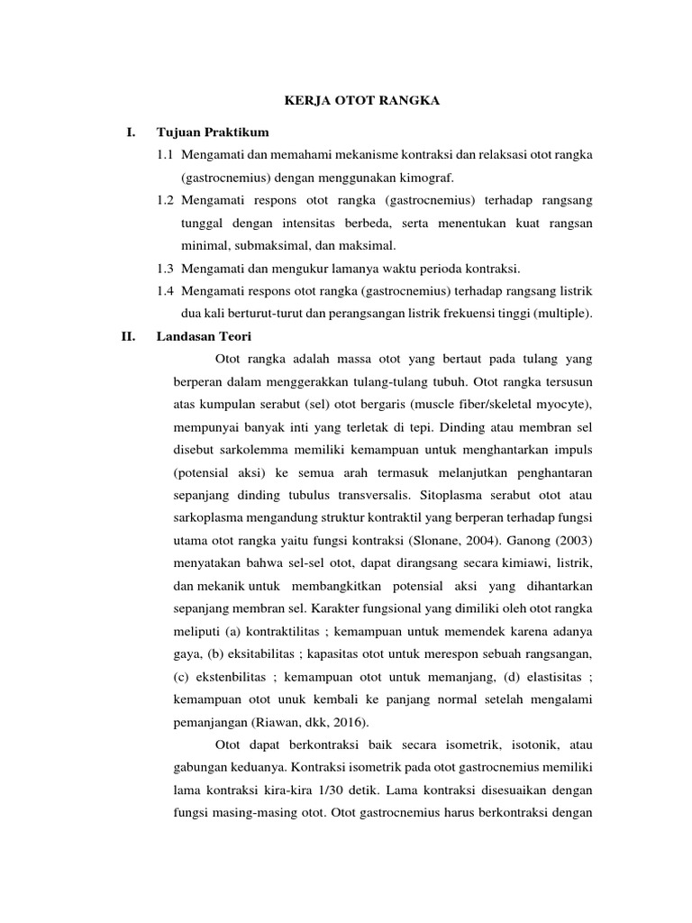 Mekanisme Kontraksi Otot Rangka | PDF