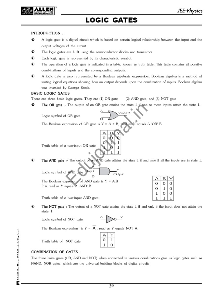 Logic Gates Notes | PDF | Logic Gate | Boolean Algebra