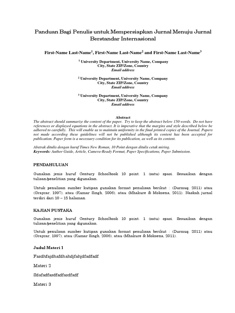 Panduan Bagi Penulis Untuk Mempersiapkan Jurnal Menuju Jurnal ...