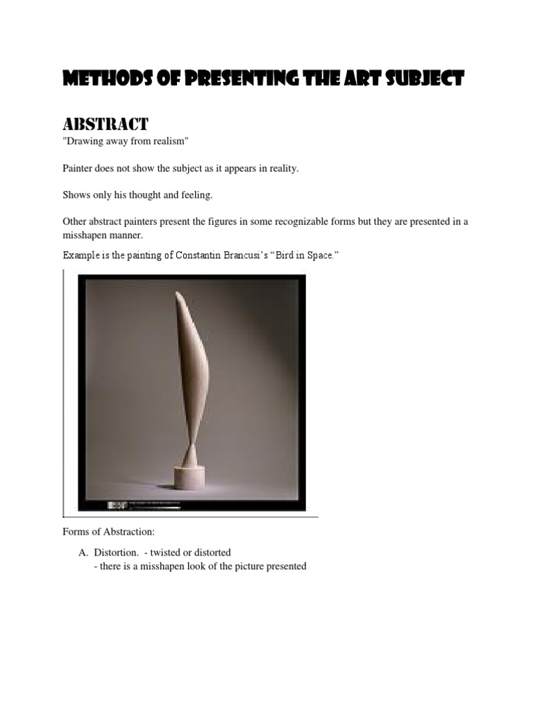 Methods of PRESENTING The Art Subject | PDF