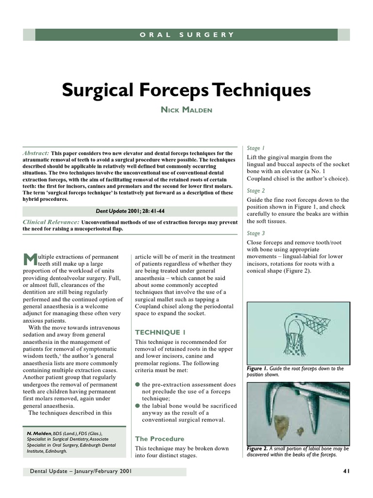 Surgical Forcep Techniques | PDF | Dentures | Surgery