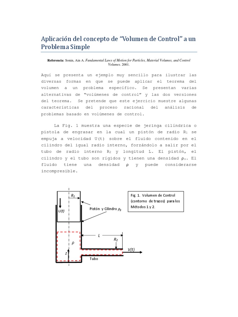Aplicación Del Concepto de Volumen de Control | PDF | Integral | Densidad