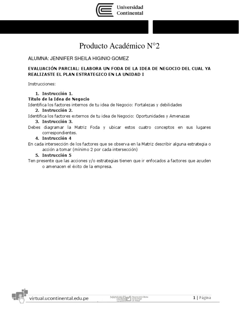 Producto Académico N 2 (Entregable) | PDF | Análisis FODA | Economias