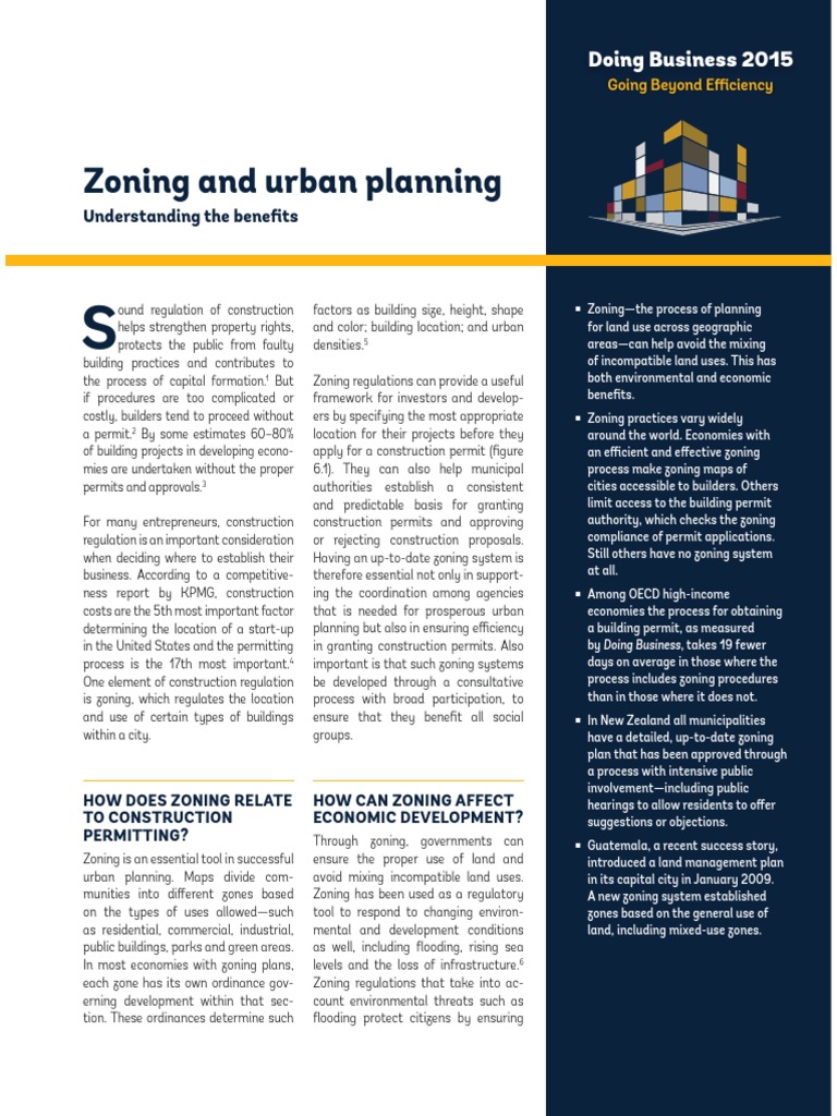 Zoning and Urban Planning: Doing Business 2015 | PDF | Zoning | Land ...