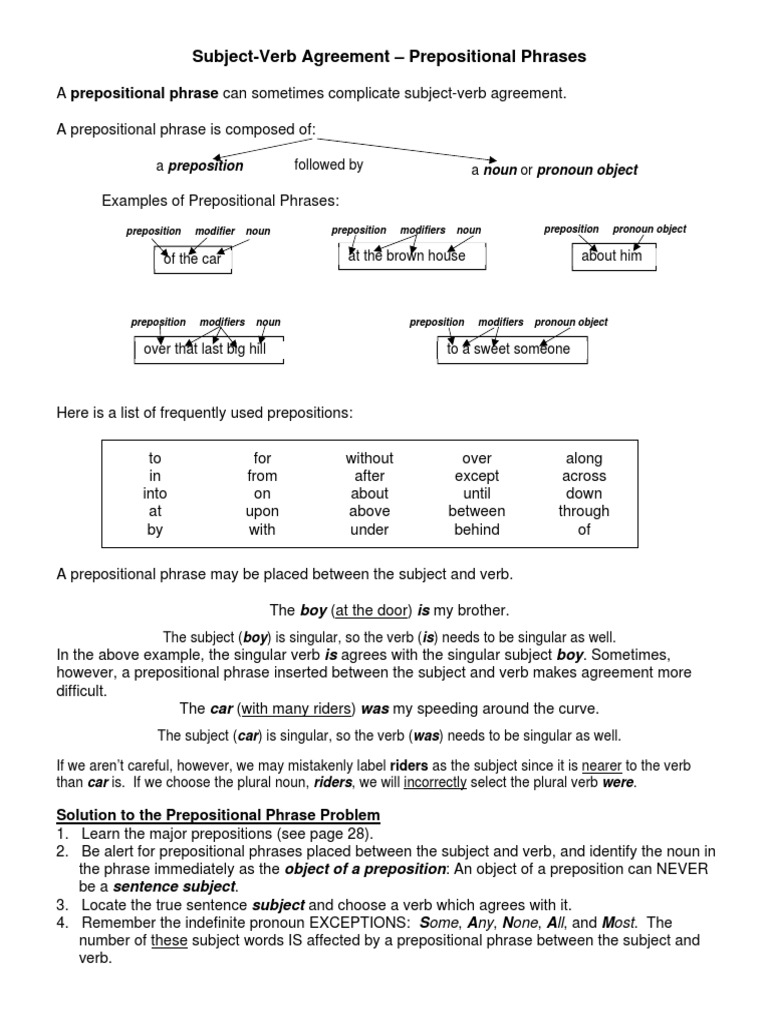 Subject-Verb Agreement with Phrases | PDF | Grammatical Number | Verb