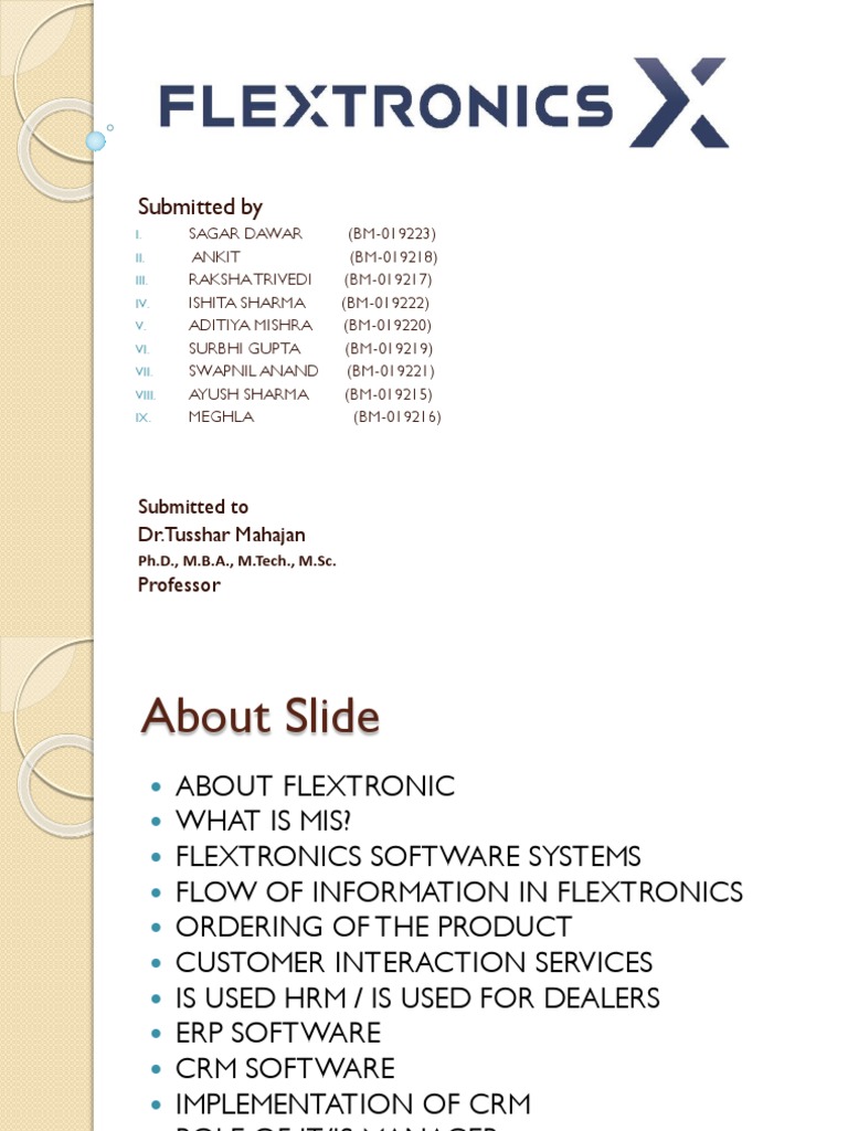 Flextronics FINAL | PDF | Enterprise Resource Planning | Management Information System