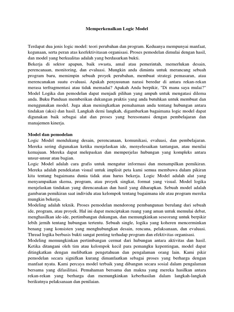 1 Introducing Logic Models PDF | PDF