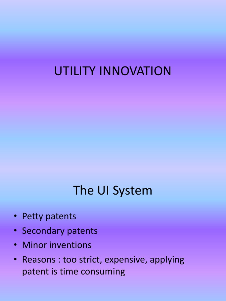 4 Utility Innovation | PDF | Patent Application | Patent