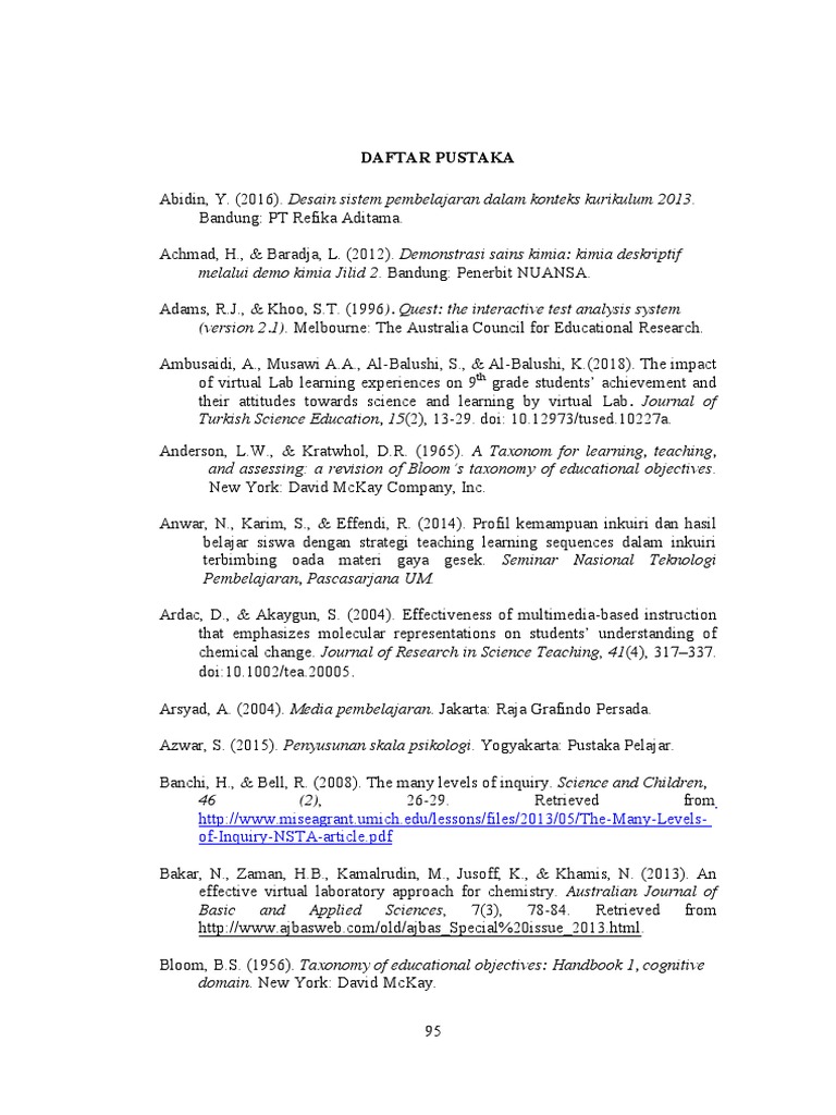 Daftar Pustaka Virtual Lab Chemistry Pdf Science Education Inquiry Based Learning