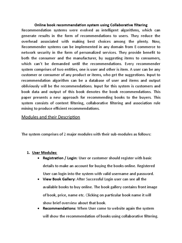Online Book Recommendation System Using Collaborative Filtering ...