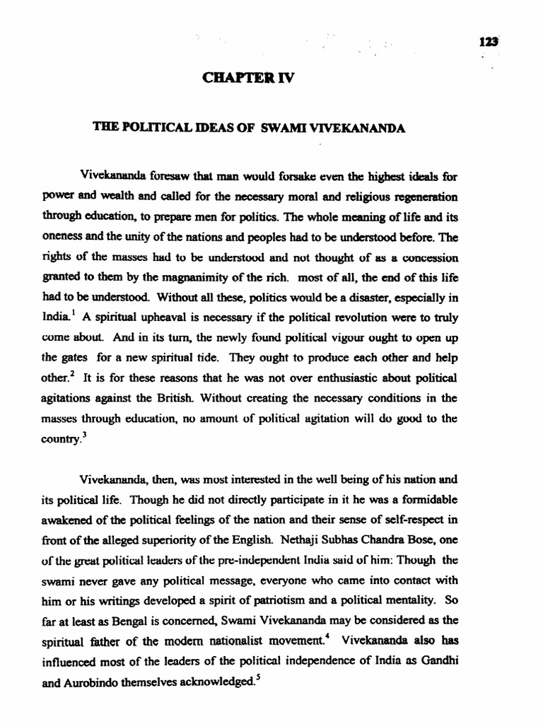 Swami Vivekananda's Political Ideas | PDF | Liberty | Nihilism