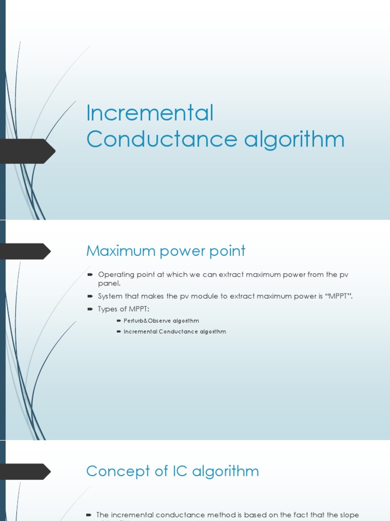 Incremental Conductance Algorithm | PDF