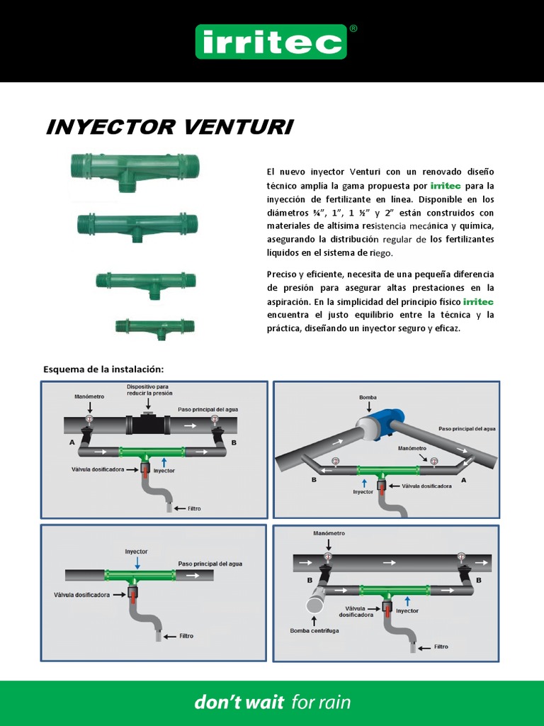 Inyector Venturi Irritec PDF | PDF | Naturaleza