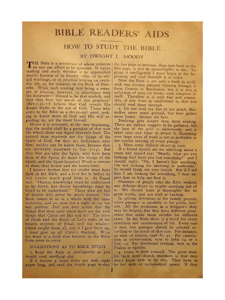 How To Study The Bible | PDF