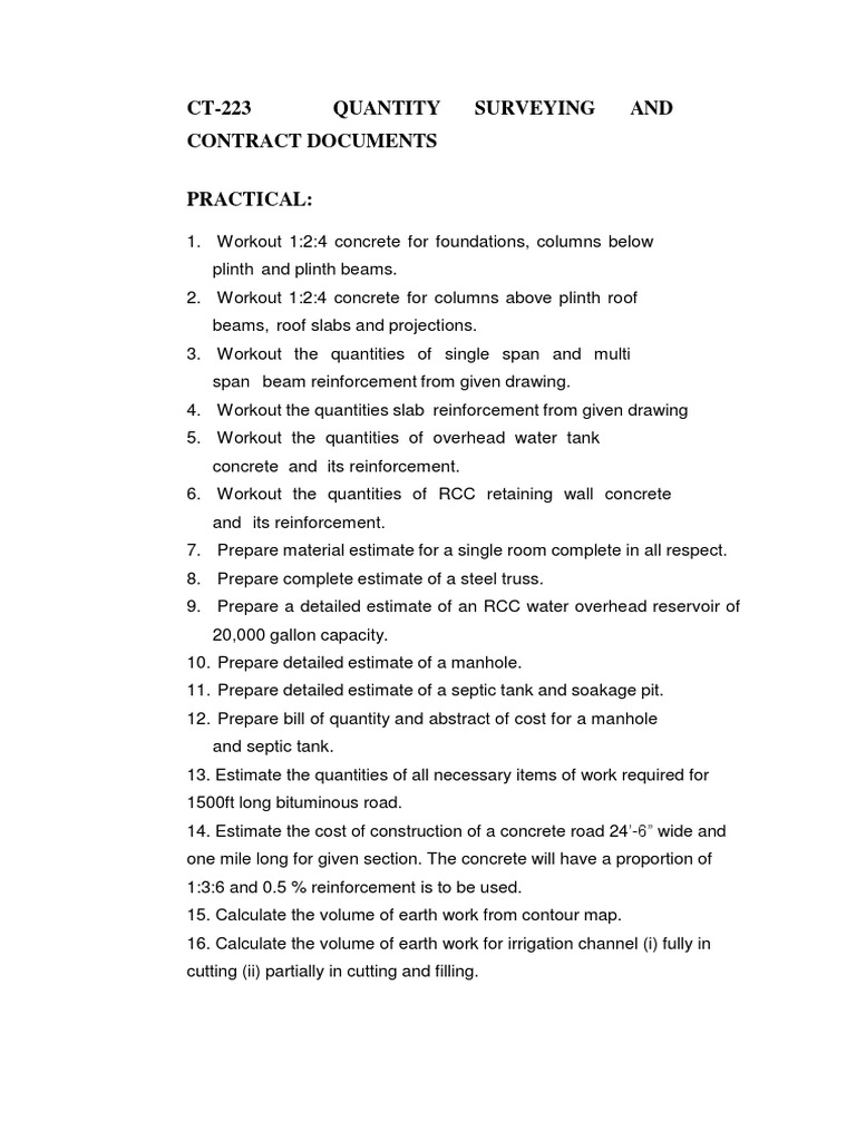 Quantity Surveying & Contract Documents | PDF