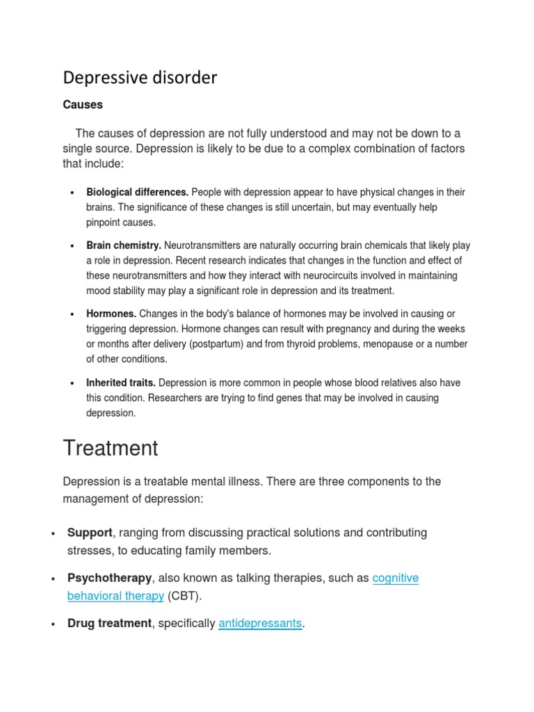 Depressive Disorder | PDF | Major Depressive Disorder | Cognitive ...