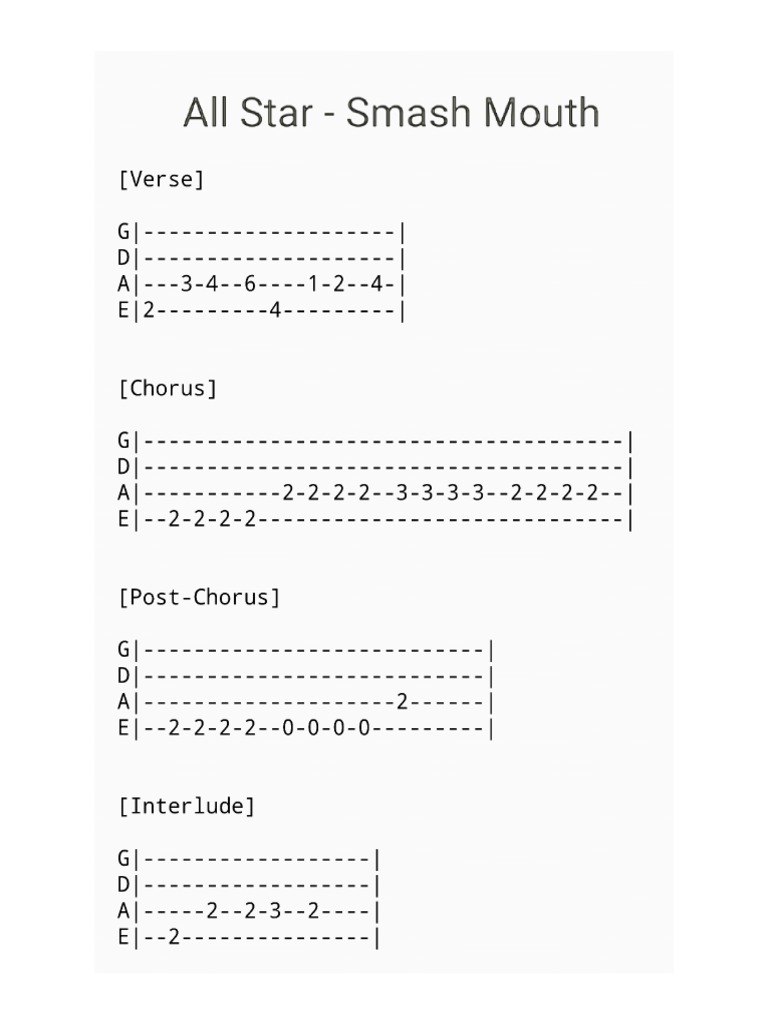 All Star - Smash Mouth | PDF