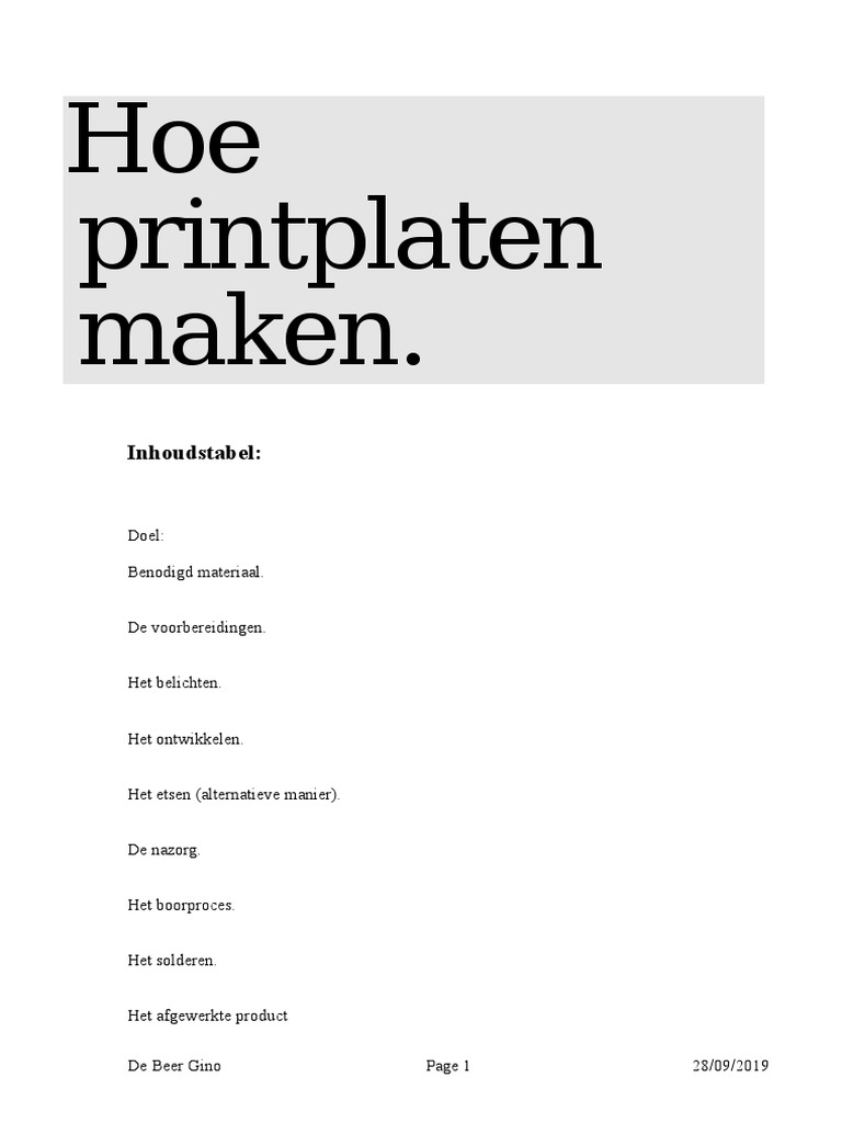 Hoe Printplaten Te Maken2 | PDF