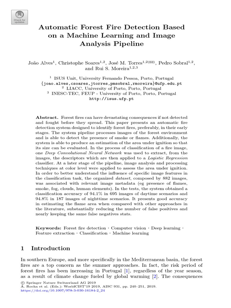Automatic Forest Fire Detection Based - On A Machine Learning and Image ...