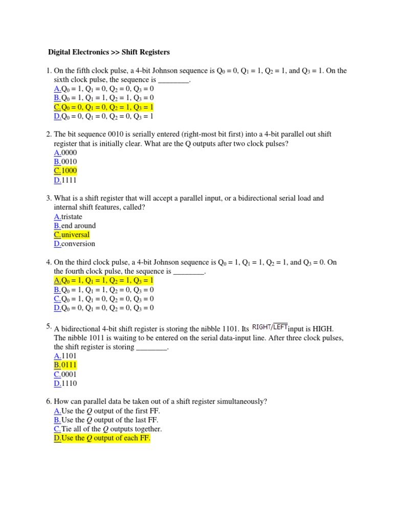 Shift Registers | PDF | Electrical Circuits | Areas Of Computer Science