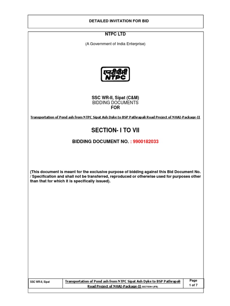 Section-I To Vii: NTPC LTD | PDF | Financial Statement | Economies