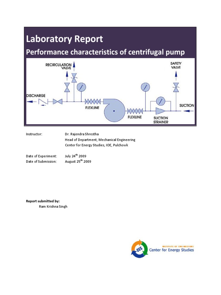 Laboratory Report: Performance Characteristics of Centrifugal Pump ...