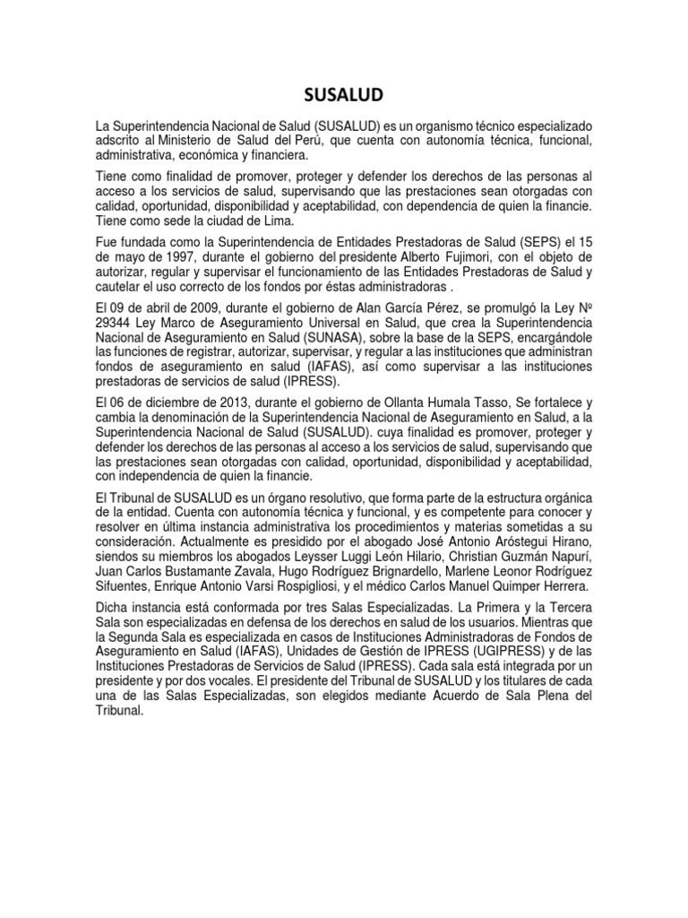 Susalud | PDF | Gobierno