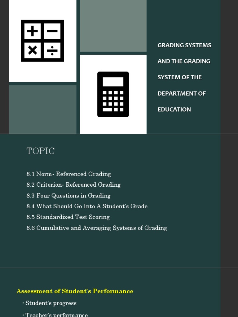 Grading Systems and The Grading System of The | PDF | Standardized ...