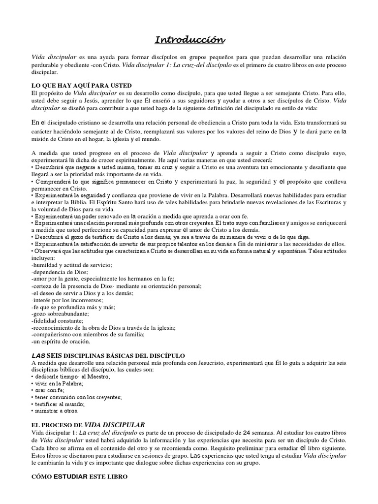 Lecciones Vida Discipular 1 | PDF | Jesús | Oración