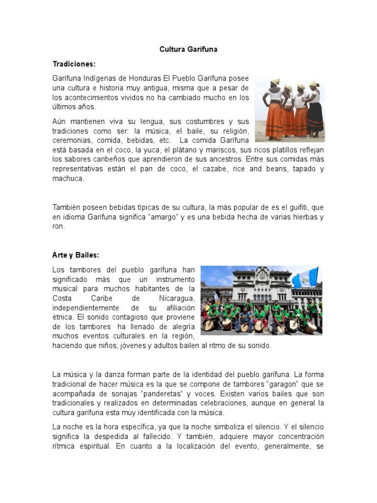 Cultura Garífuna: Tradiciones y Significado | PDF | Ciencias sociales ...