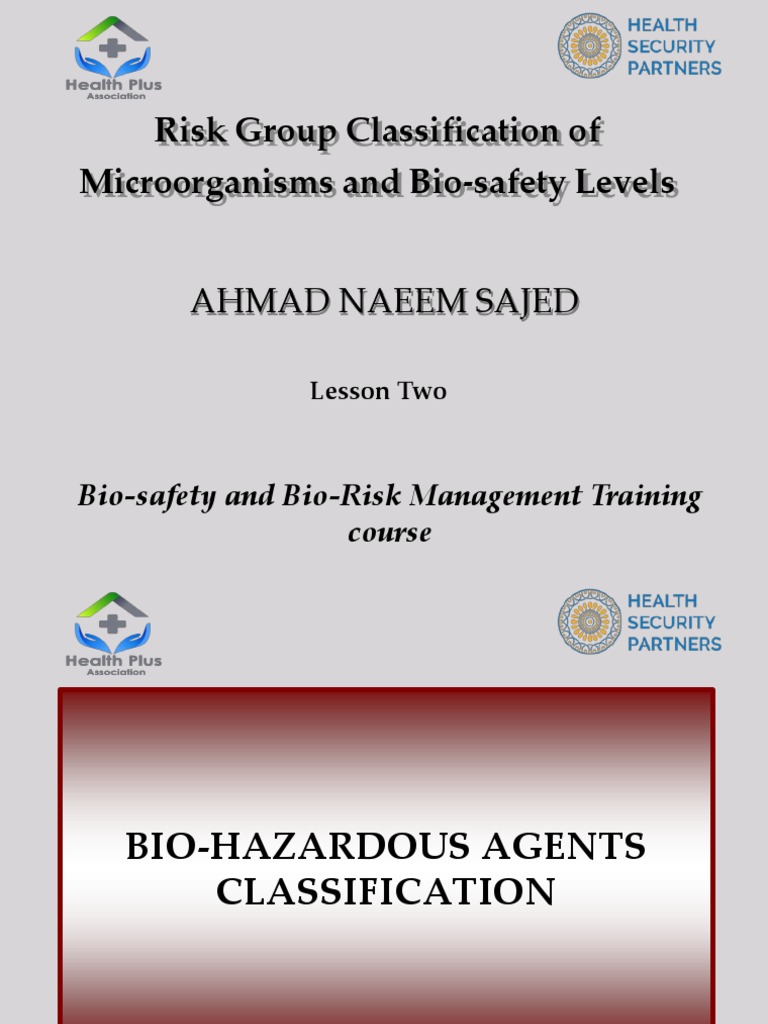 Risk Group Classification of Microorganisms and Bio-Safety Levels | PDF ...