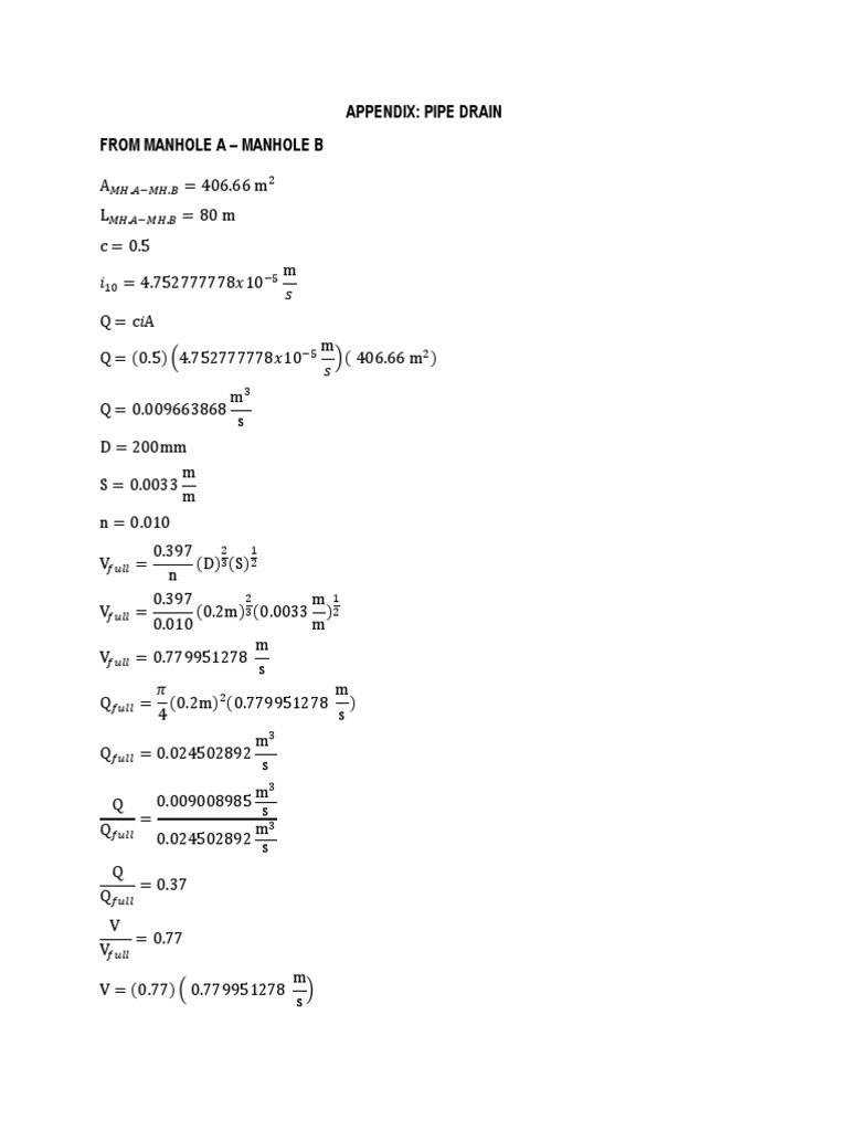 Appendix For Pipe Drain | PDF | Teaching Mathematics | Nature