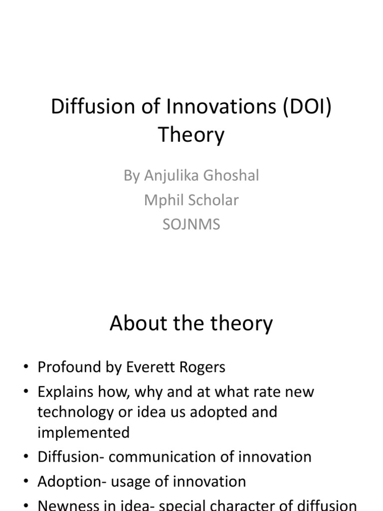 Diffusion of Innovations (DOI) Theory | PDF | Social Network | Innovation